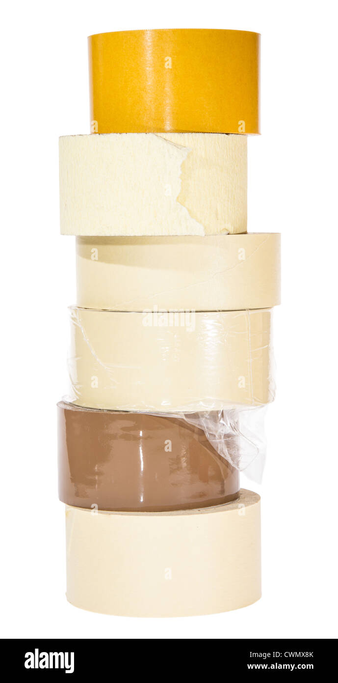 Stacked Tape Rolls isolated on white background Stock Photo - Alamy