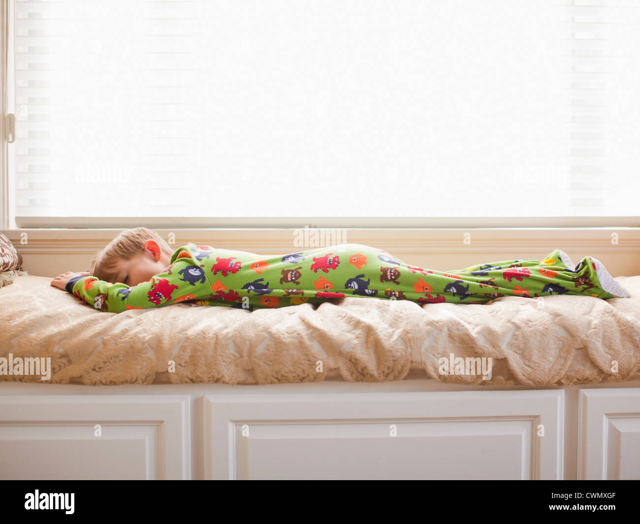 USA, Utah, Salt Lake, Boy (6-7) sleeping on bed Stock Photo - Alamy