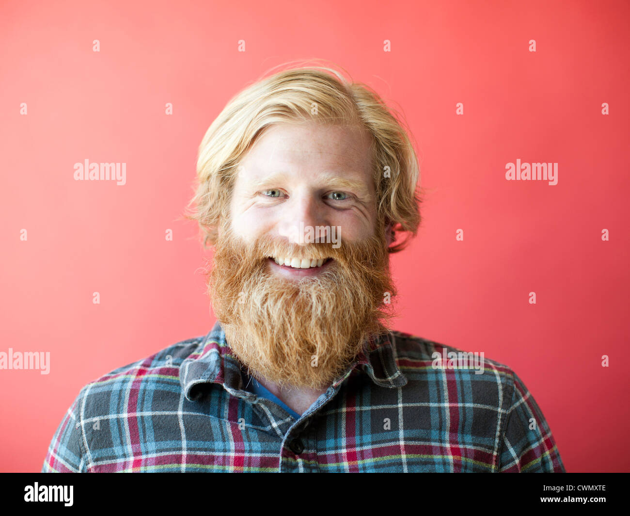 Man beard red shirt hi-res stock photography and images - Alamy