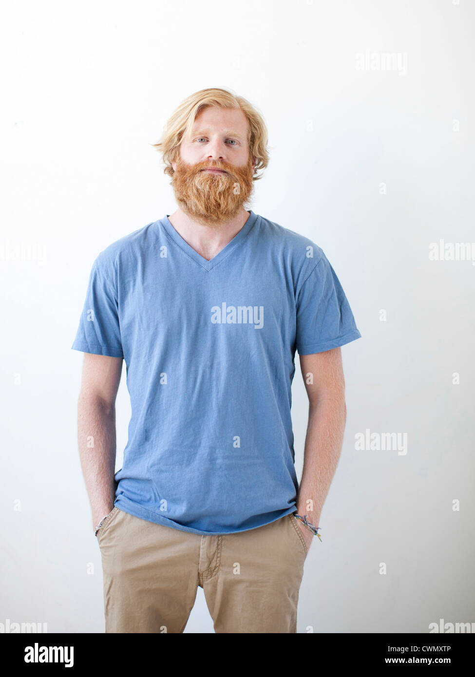Studio portrait of man with beard Stock Photo - Alamy