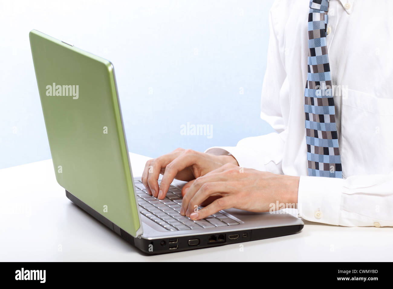 Man working on a Laptop Stock Photo - Alamy