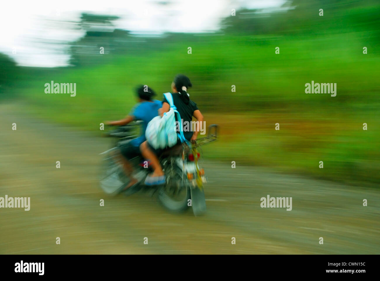 Going home on a motorcycle Stock Photo - Alamy