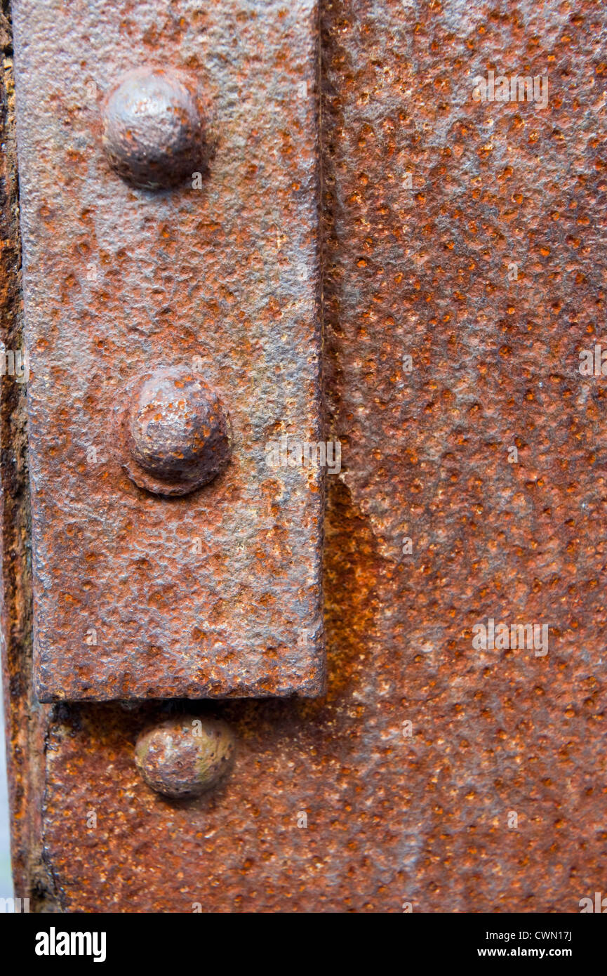 Rusty metal rivets Stock Photo - Alamy