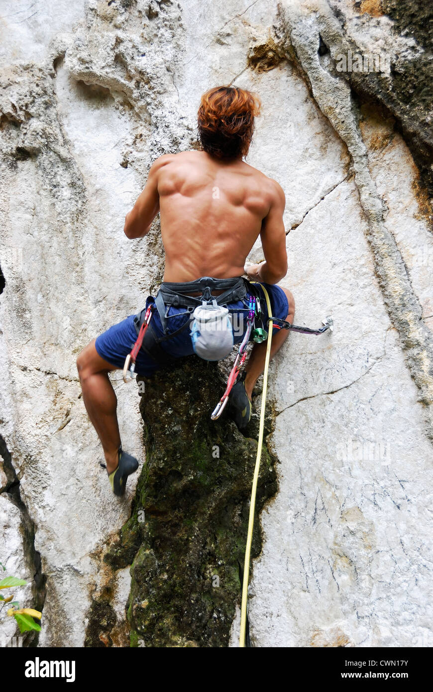 Young man bouldering in Montalban, Philippines Stock Photo - Alamy