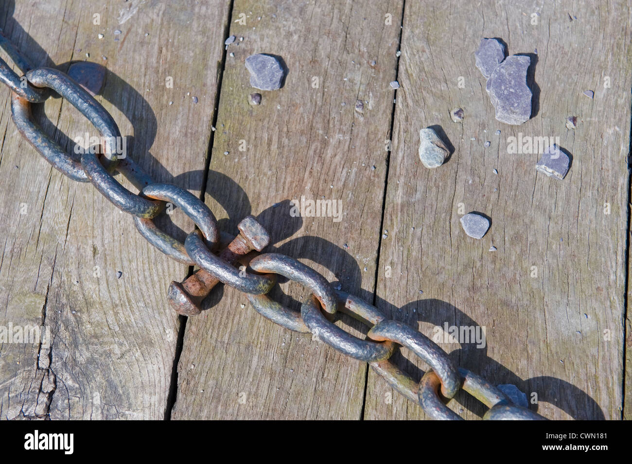 Chain on deck Stock Photo - Alamy