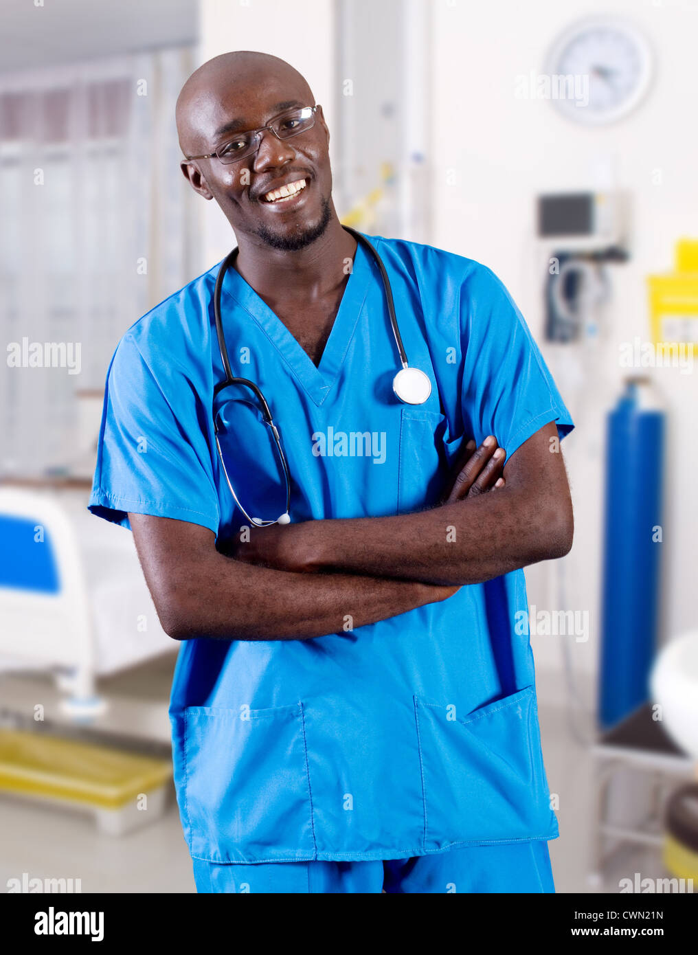 young male african doctor in hospital Stock Photo - Alamy