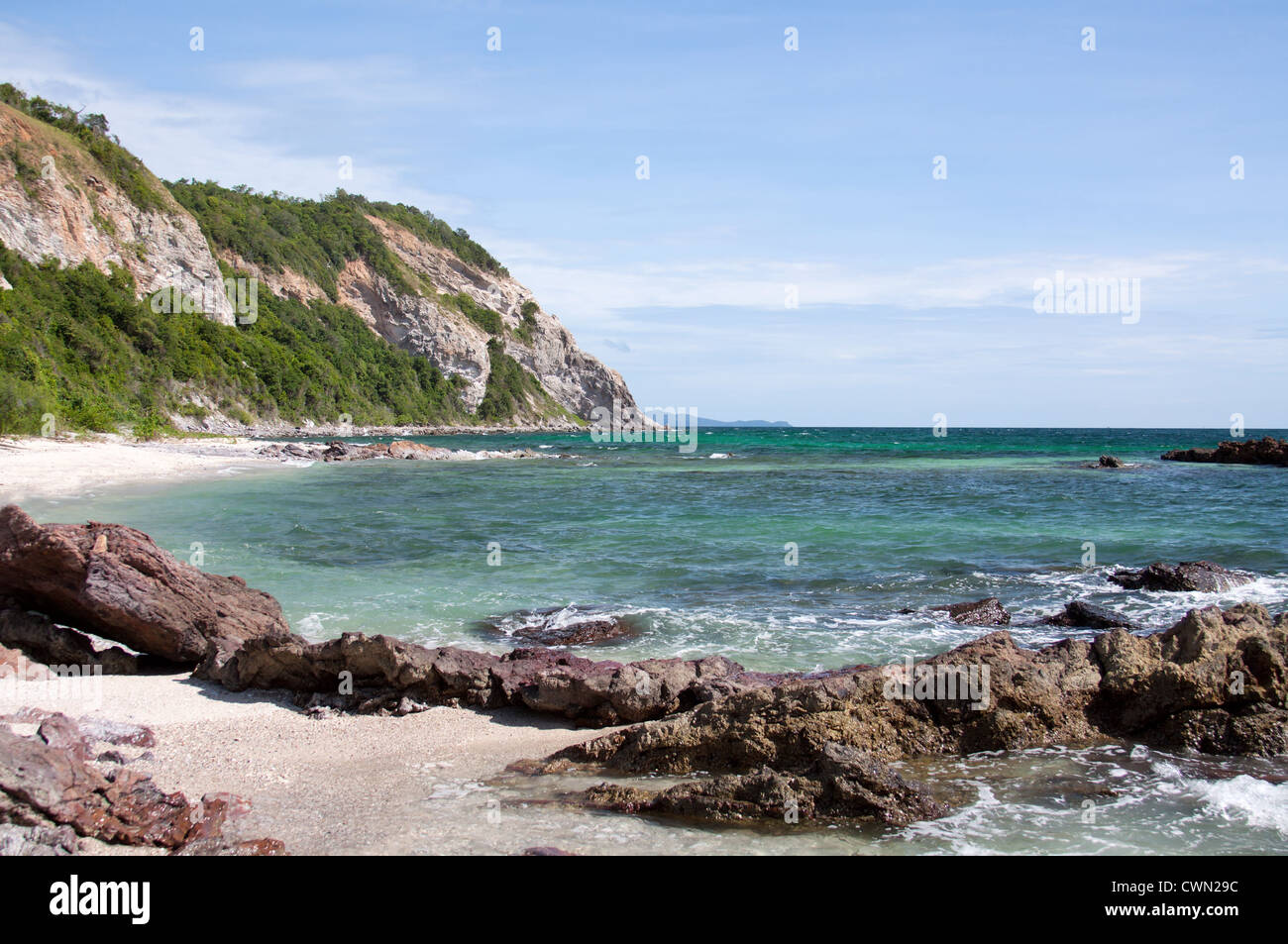 Beautiful azure sea and stone coast Stock Photo - Alamy