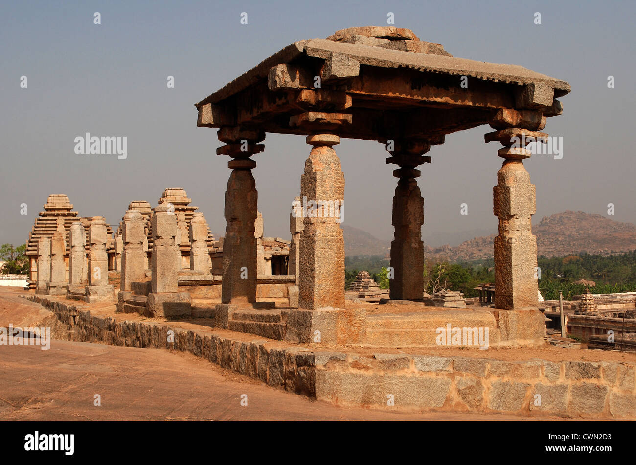 a ruined temple from hampi,karnataka,india. hampi is a UNESCO world ...