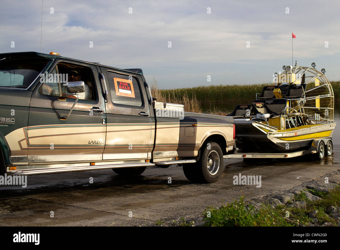 Shawn Heflick catching a python in the Everglades Stock Photo - Alamy