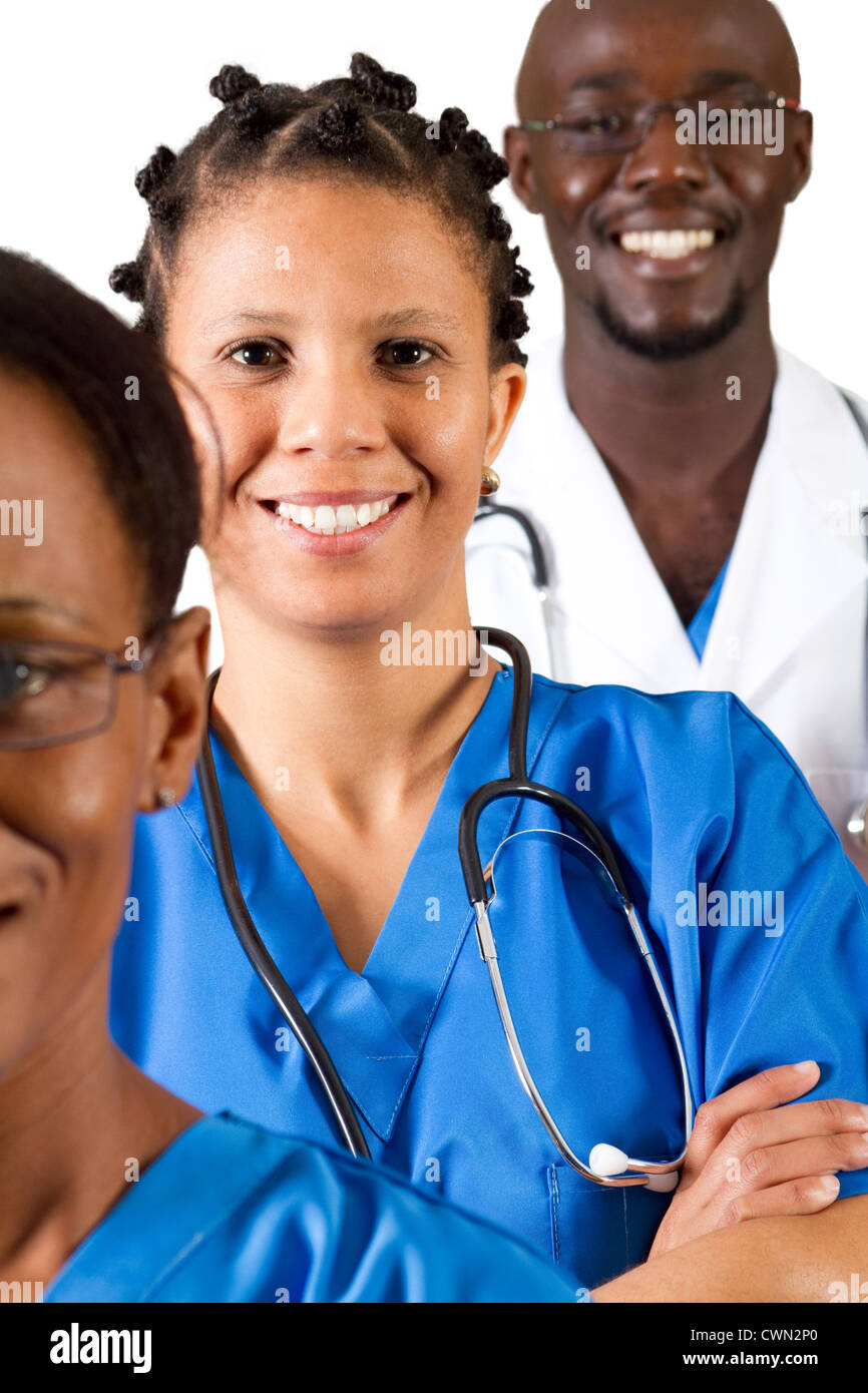 group of african medical professionals on white Stock Photo - Alamy