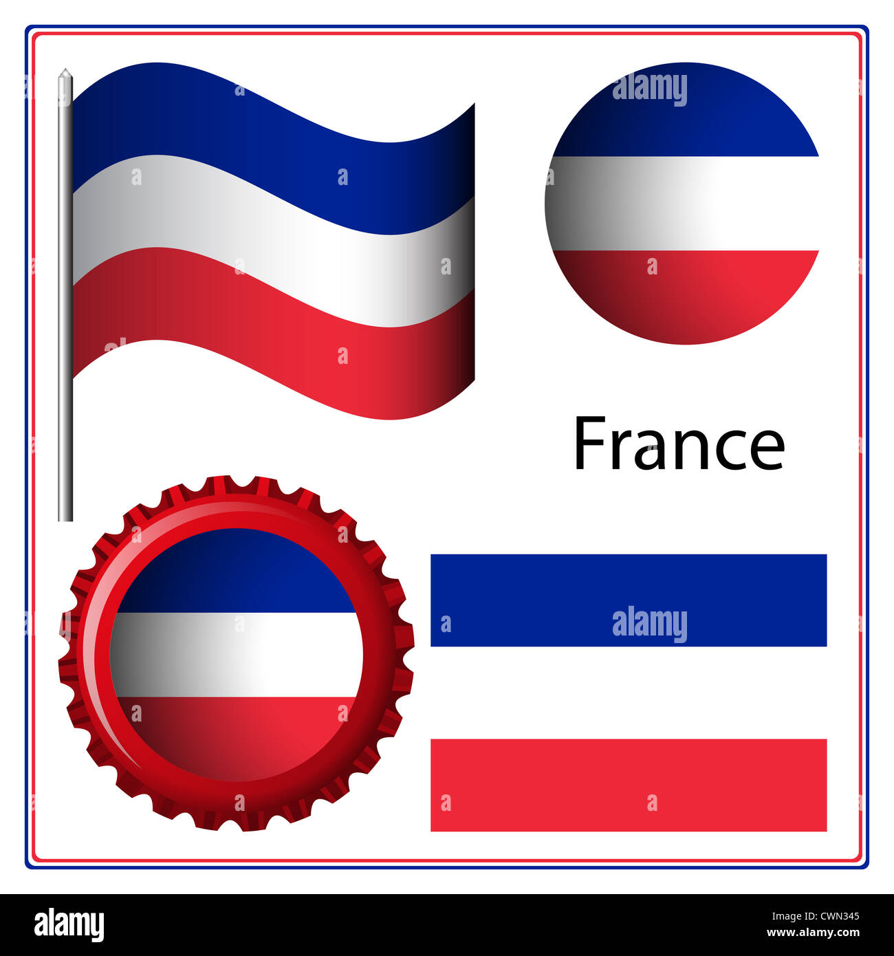 france graphic set against white background, vector art illustration ...