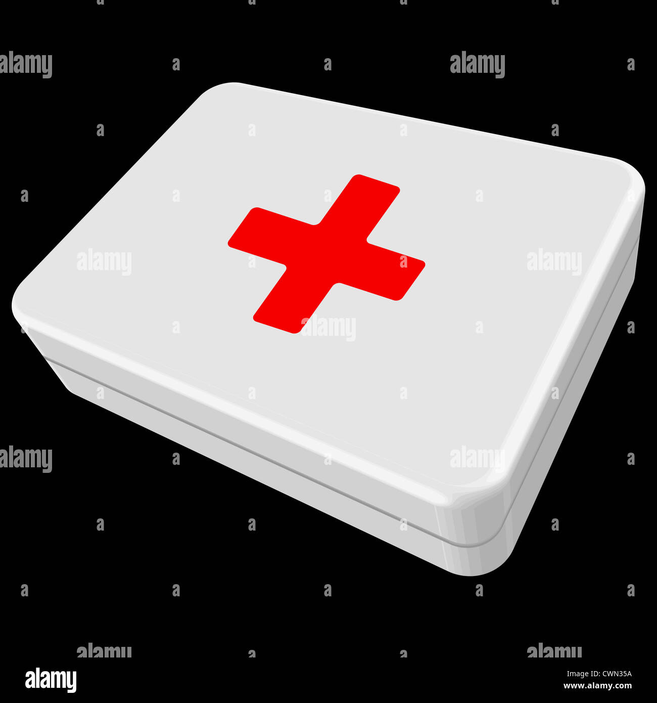 white first aid box against black background, abstract vector art ...