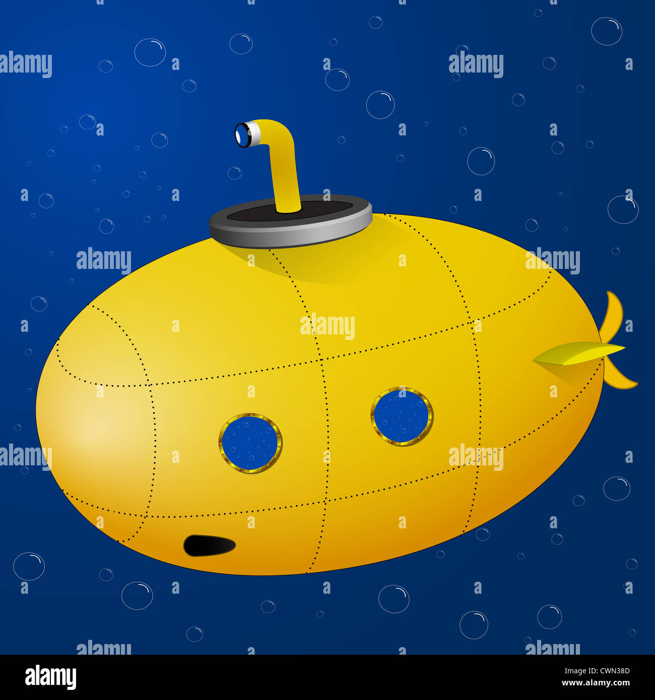yellow submarine, abstract vector art illustration; image contains ...