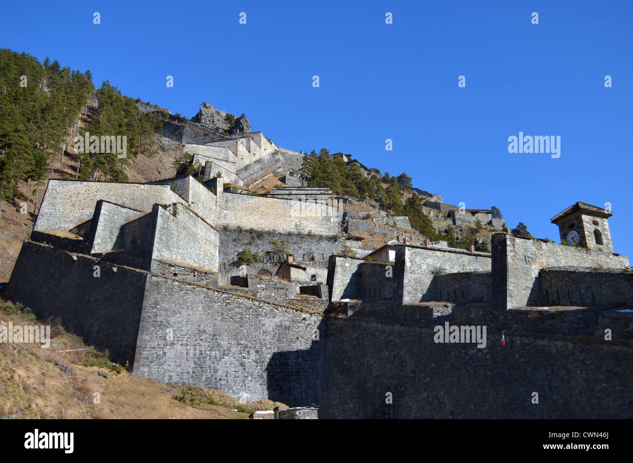 Northern Italy: Fenestrelle fortress, medieval fortification Stock ...