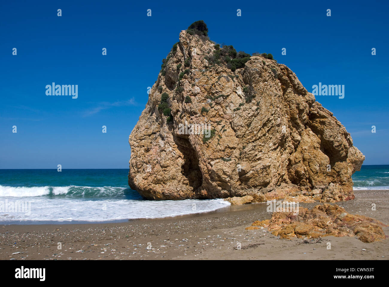 Rock formation of Potistika beach (Pelion peninsula, Thessaly, Greece ...