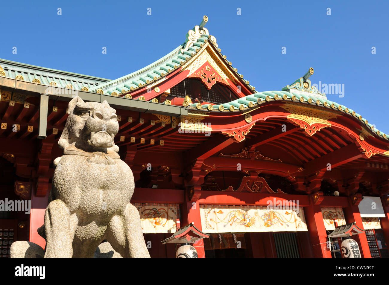 Architectural detail of traditional Japanese temple in Asakusa, Tokyo ...