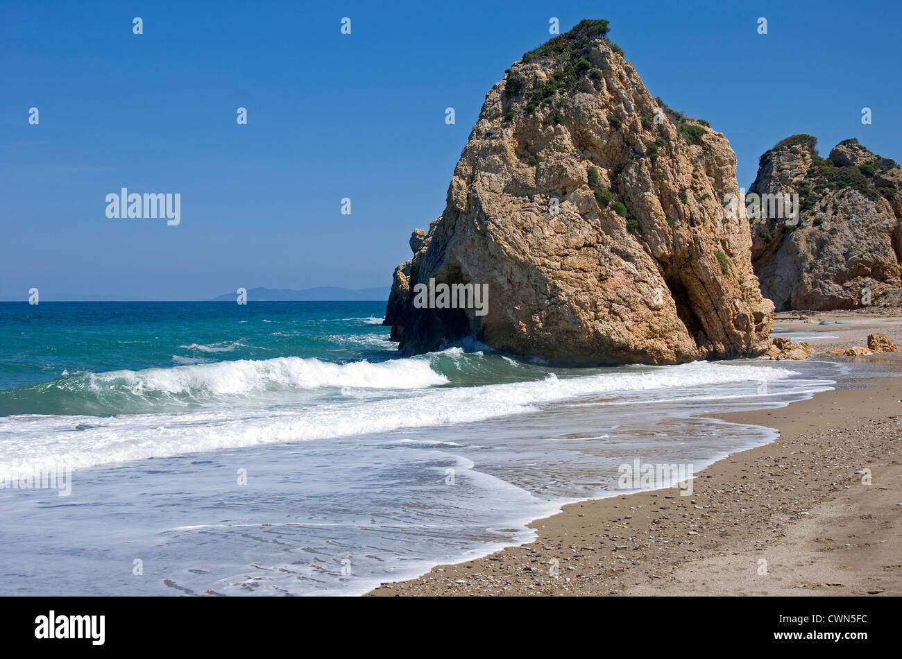 Rock formation of Potistika beach (Pelion peninsula, Thessaly, Greece ...