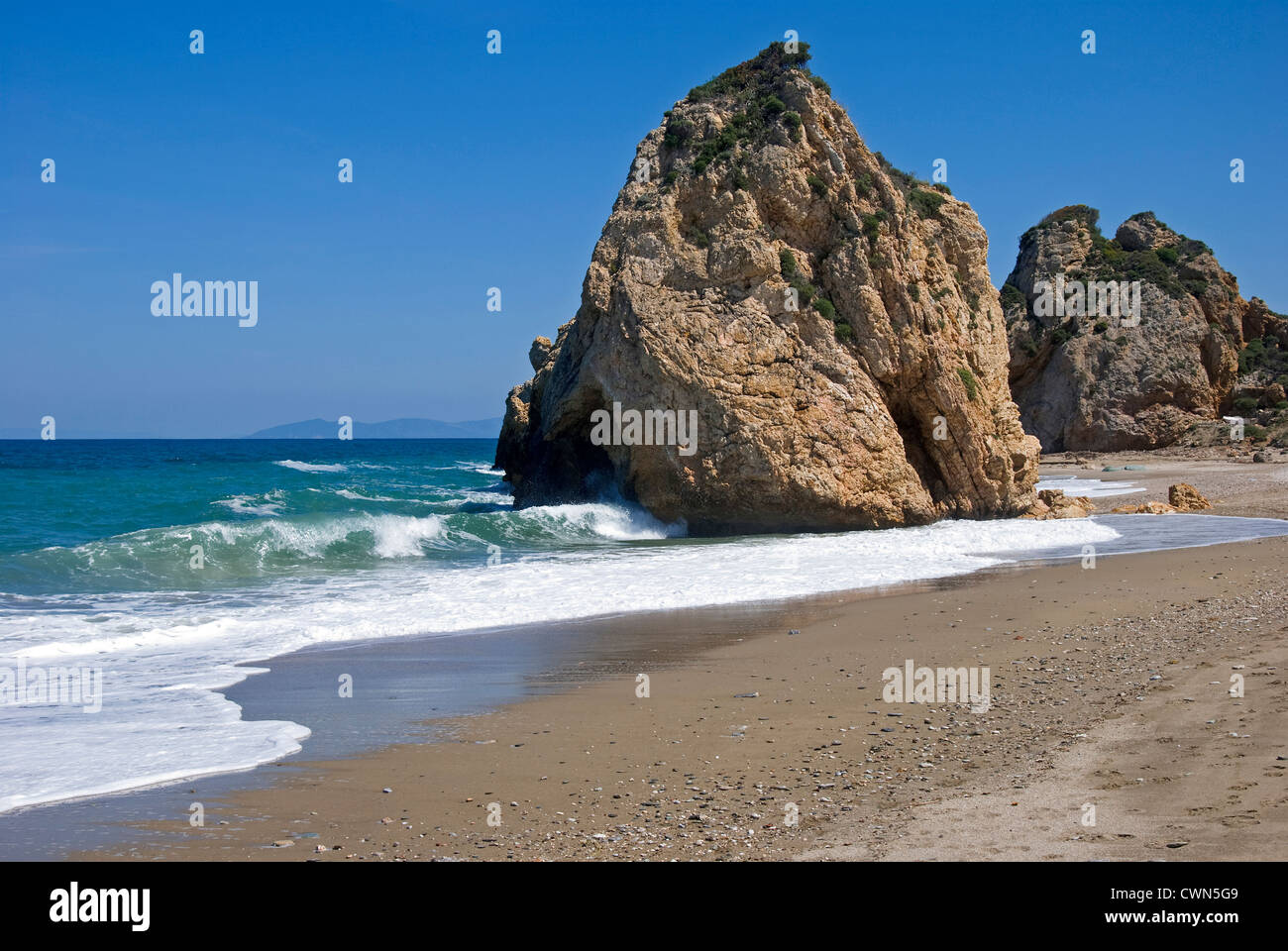 Rock formation of Potistika beach (Pelion peninsula, Thessaly, Greece ...