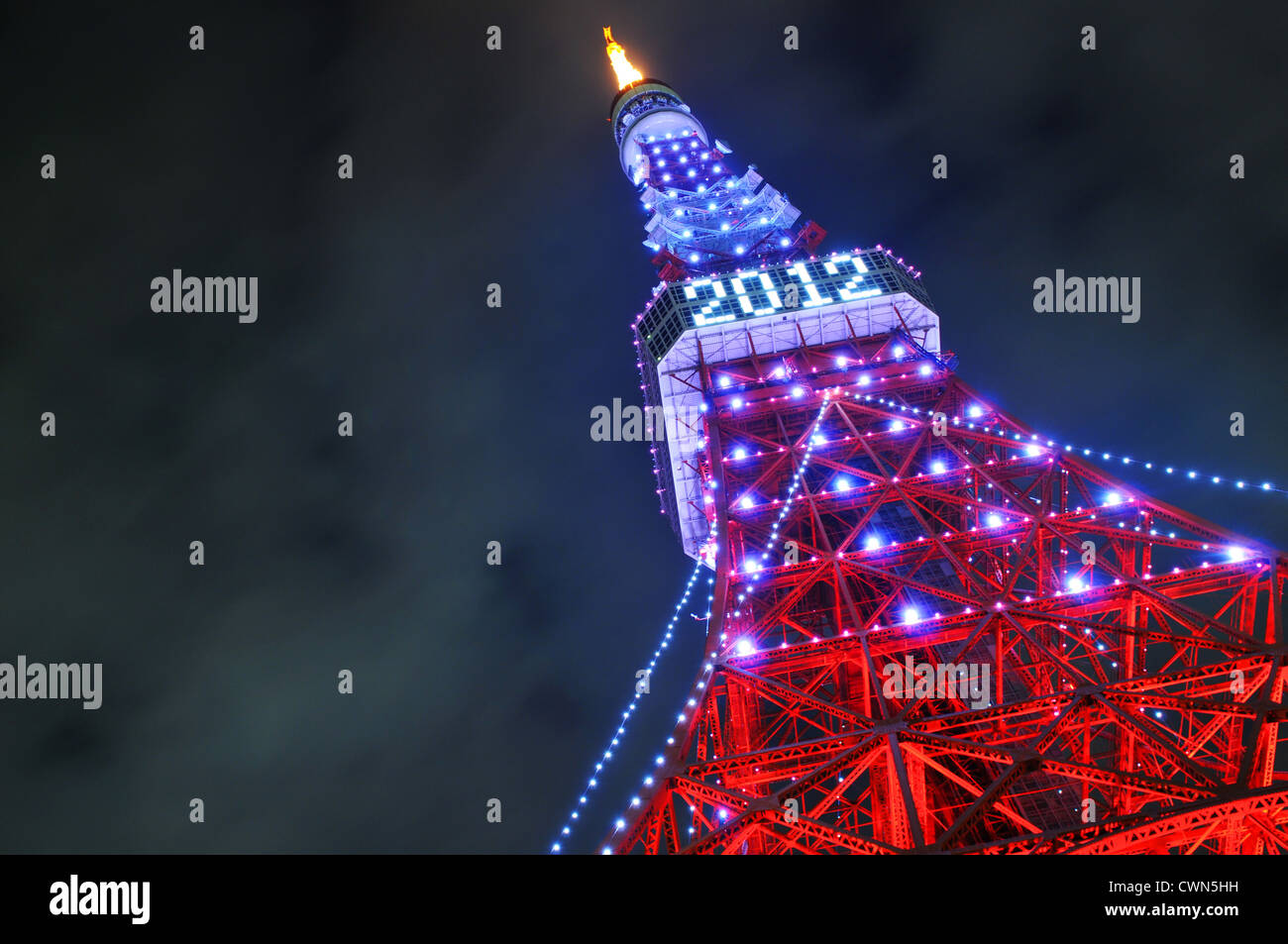 Tokyo Tower at night Stock Photo - Alamy
