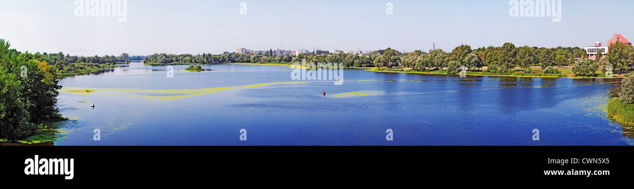 Summer river panorama Stock Photo - Alamy