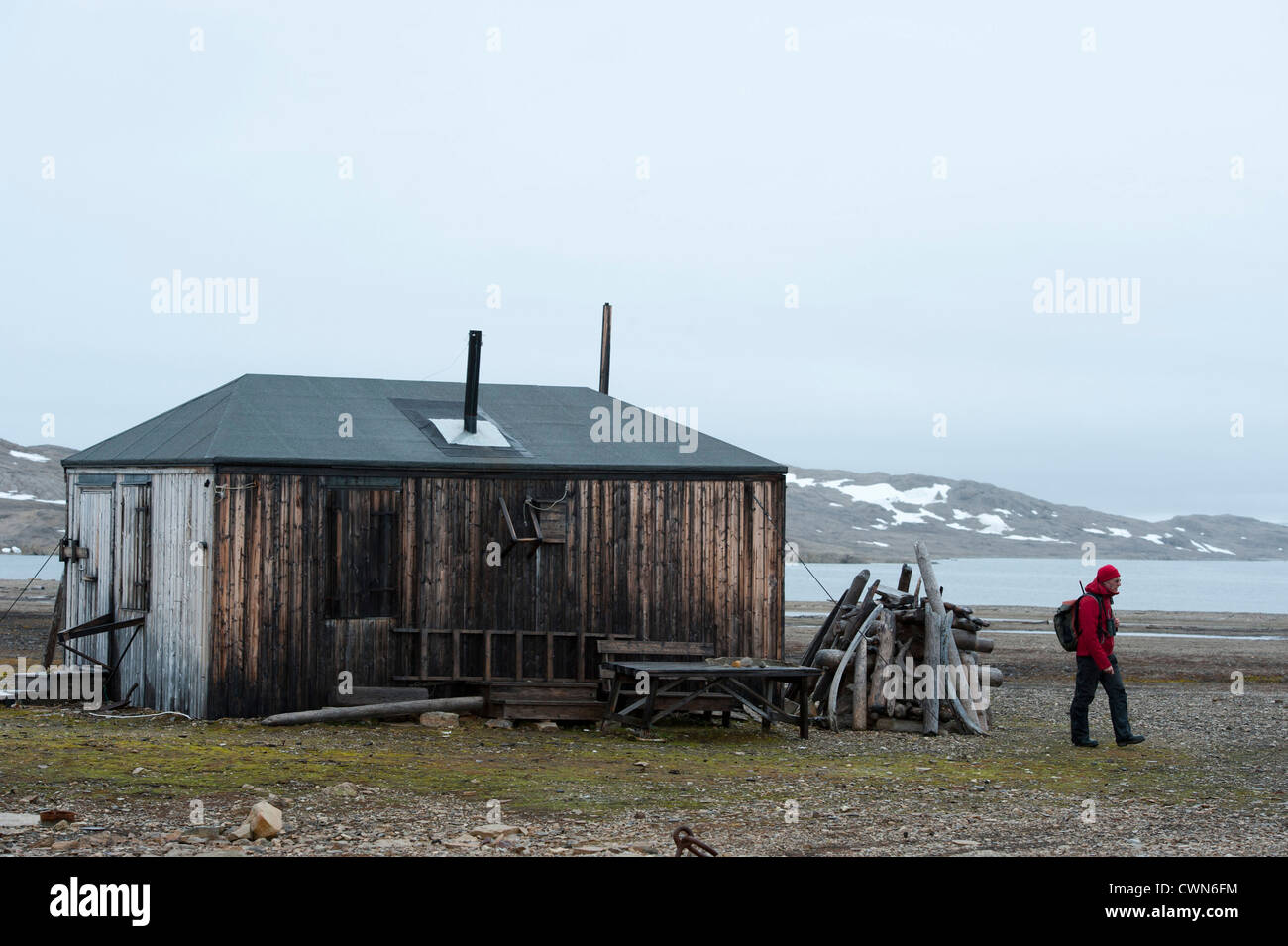 Old Swedish station from 1957, Kinnvika, Murchisonfjord, Spitsbergen ...