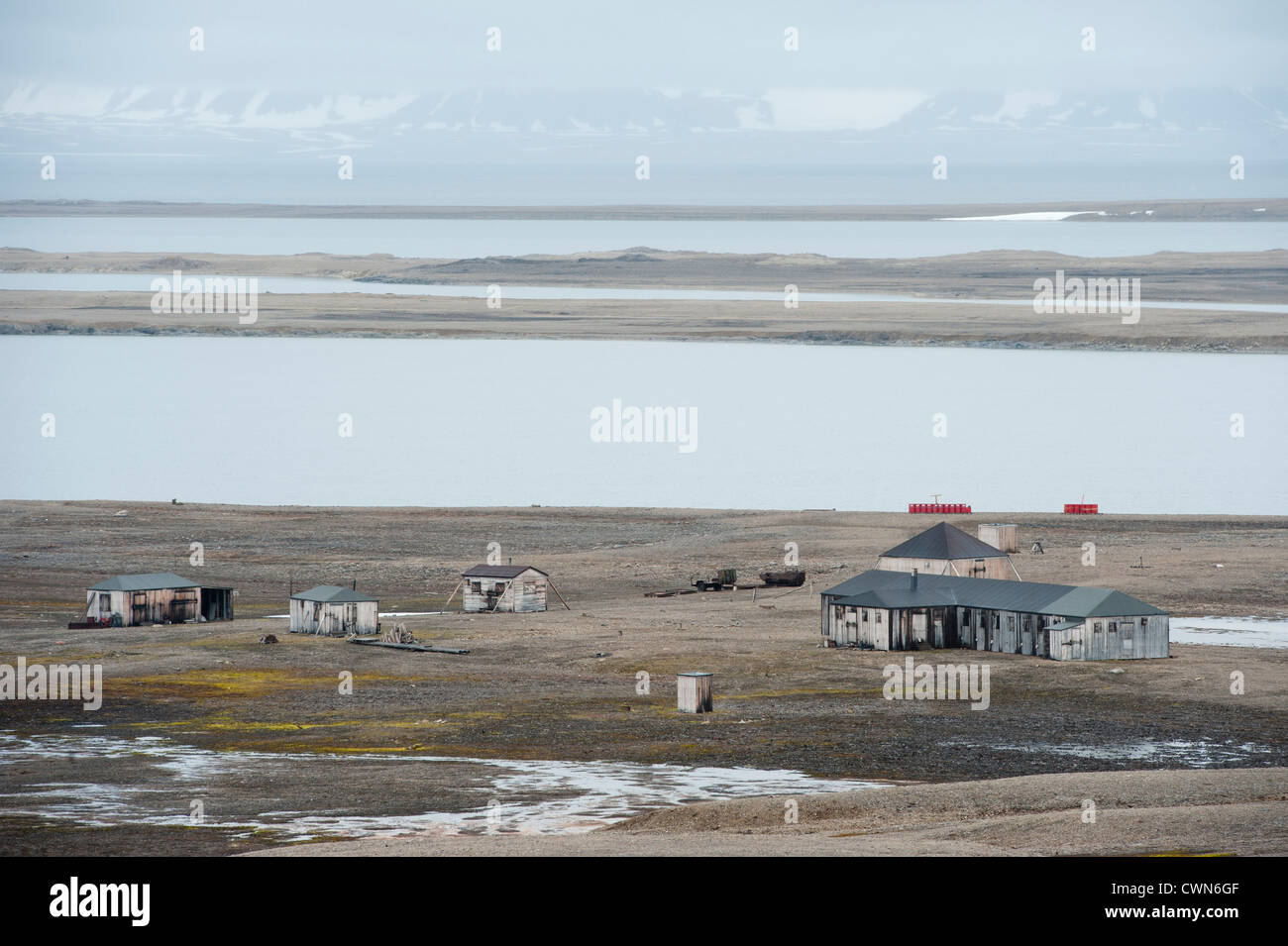Old Swedish station from 1957, Kinnvika, Murchisonfjord, Spitsbergen ...