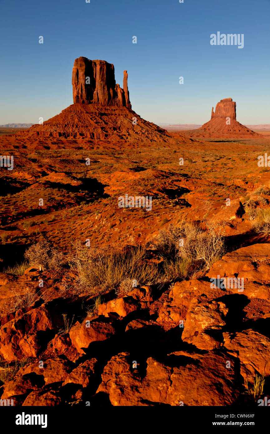 A view of the 'Mittens' Buttes in Monument Valley,Utah,USA Stock Photo ...