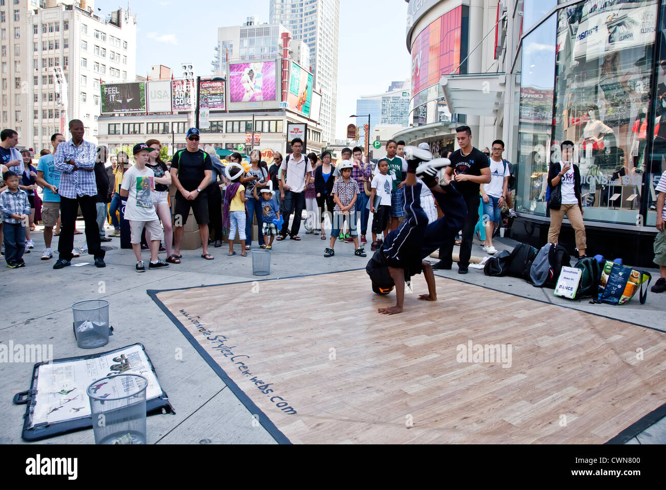 Breakdancing or Brake Dancing by Street Performers in downtown Toronto ...