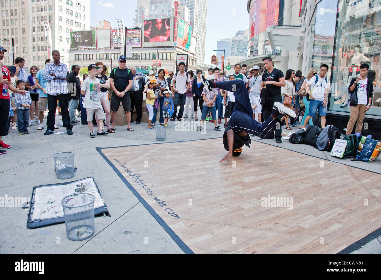 Breakdancing or Brake Dancing by Street Performers in downtown Toronto ...