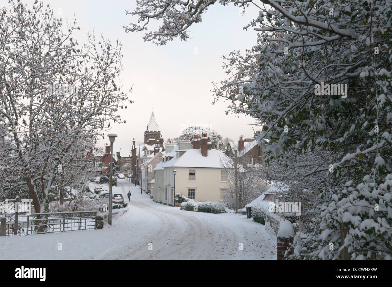 Snow in December. Midhurst, West Sussex, UK. South Downs National Park ...