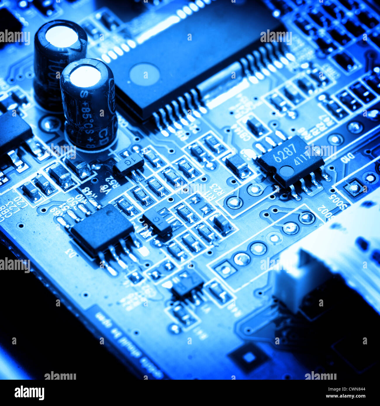 electronic circuit close-up. Macro background Stock Photo - Alamy