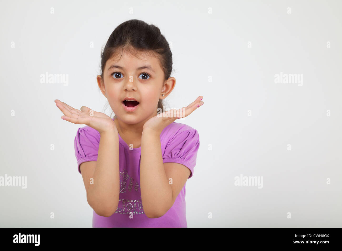 A cute young girl showing her facial expressions Stock Photo - Alamy