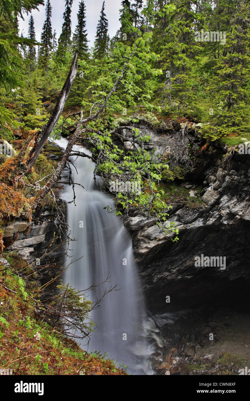 Waterfall near the biggest swedish cave Stock Photo - Alamy