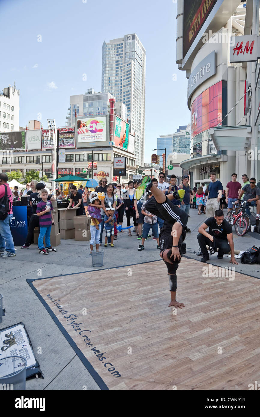 Breakdancing or Brake Dancing by Street Performers in downtown Toronto ...