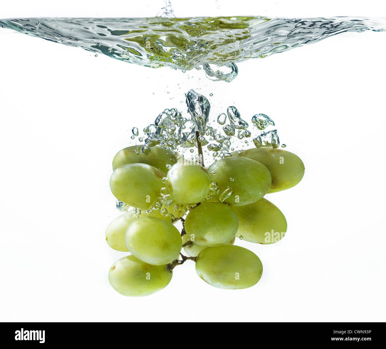 Green grape in water splash Stock Photo - Alamy