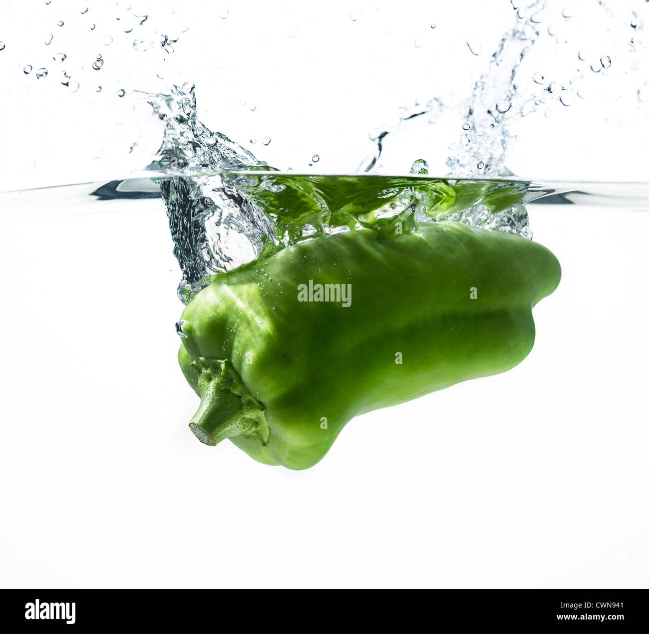 Fresh paprika in water splash Stock Photo - Alamy