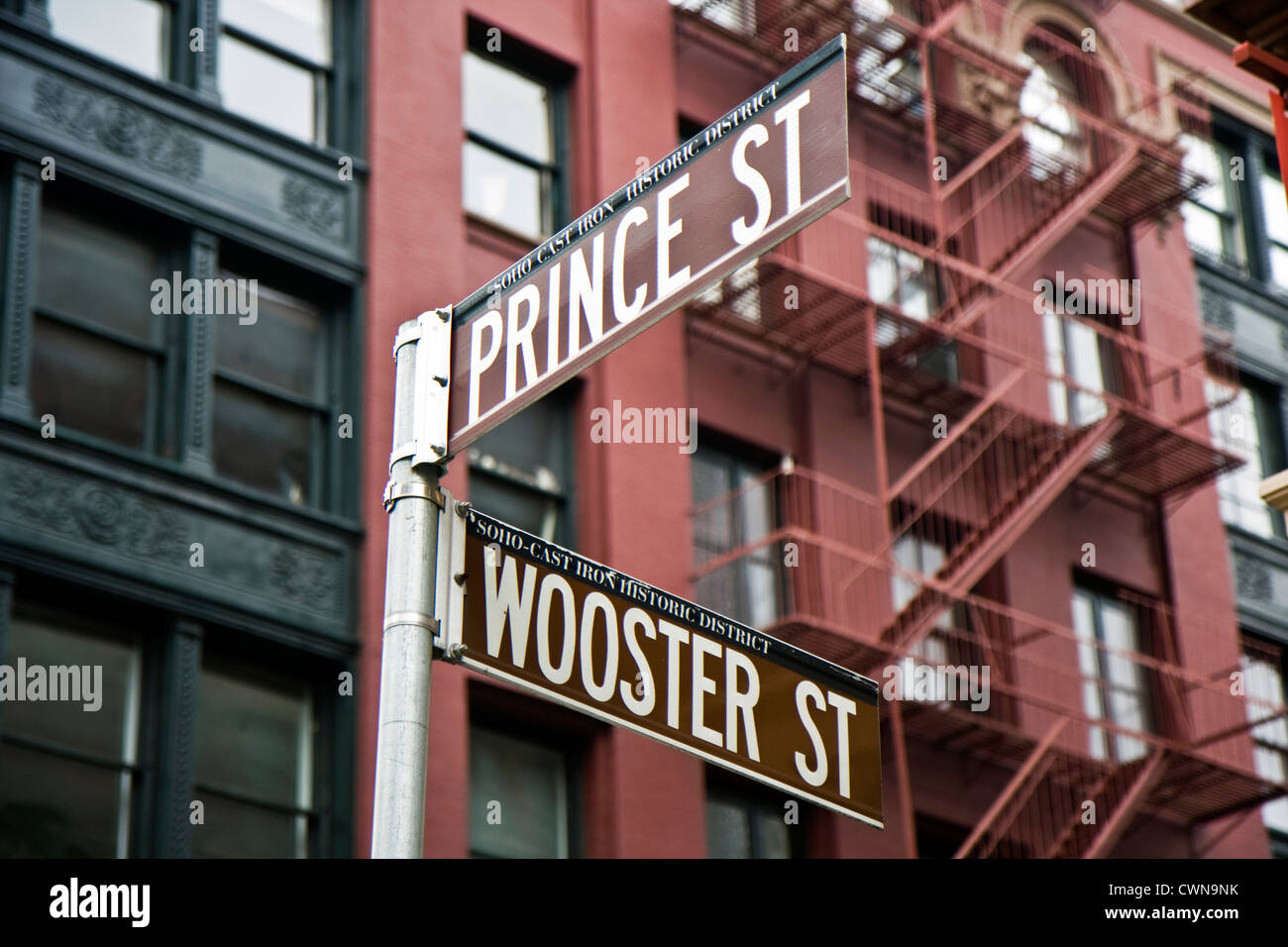 Prince street and Wooster street signs in New York Stock Photo - Alamy
