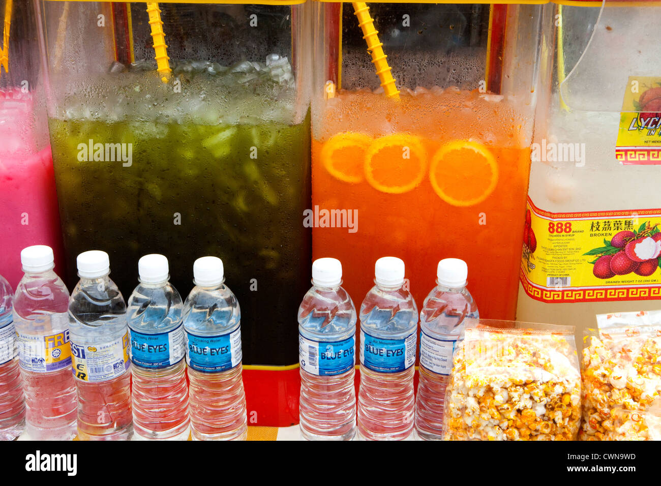 Drinks Stall, Kuching, Borneo, Malaysia, Asia Stock Photo - Alamy