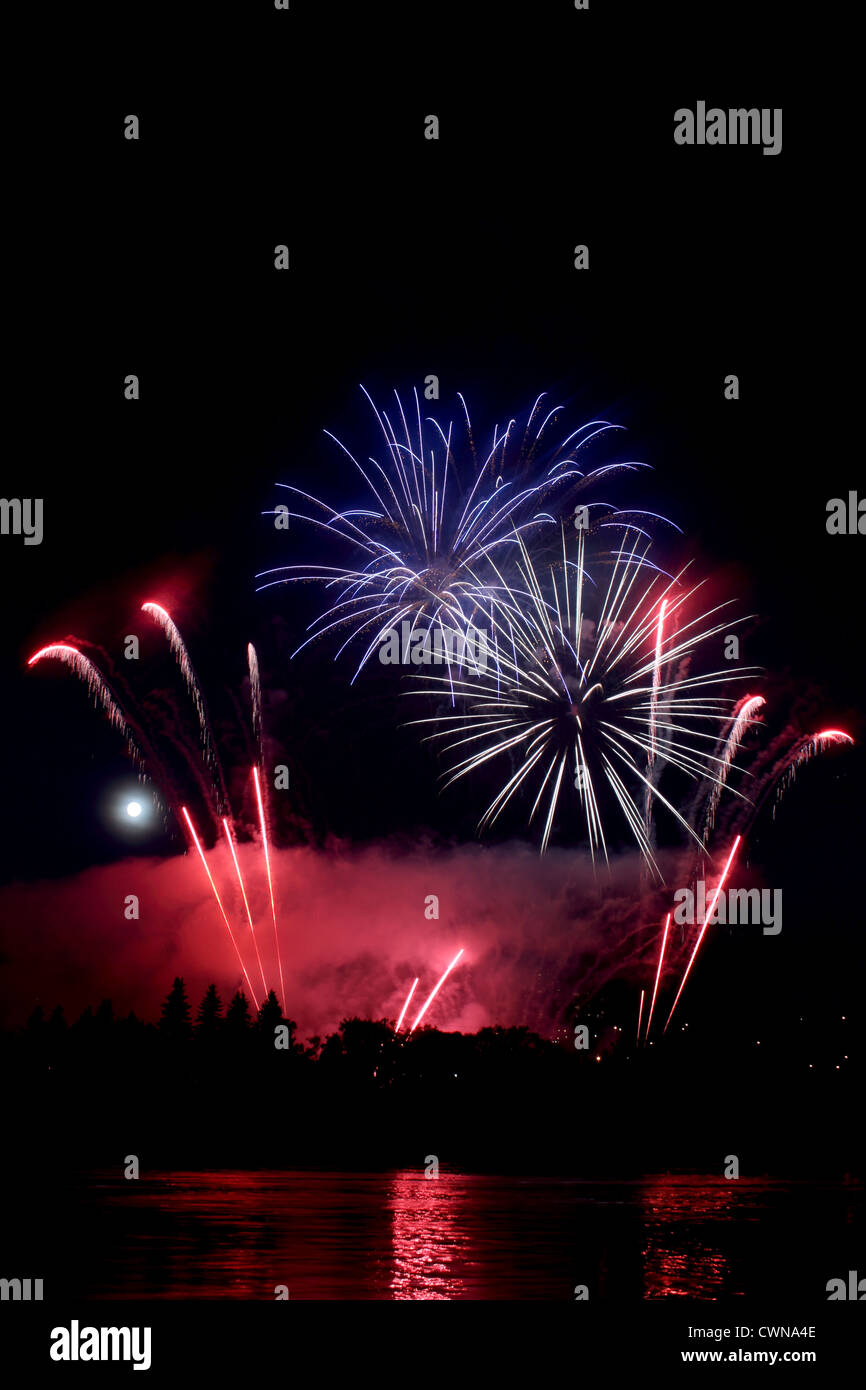 A photograph of a fireworks display at night Stock Photo - Alamy