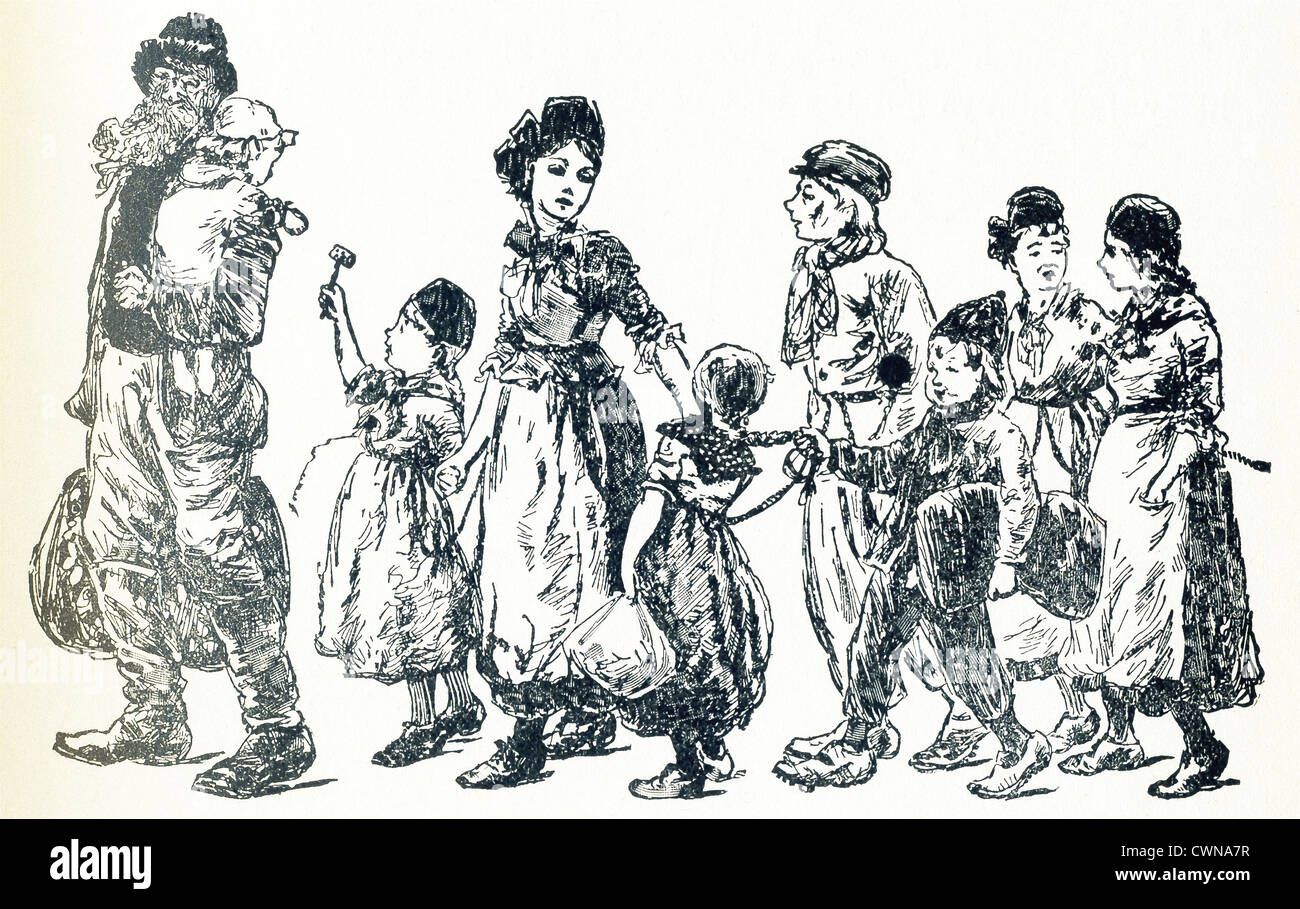 This 1898 illustration show emigrants of all ages coming to America—the ...