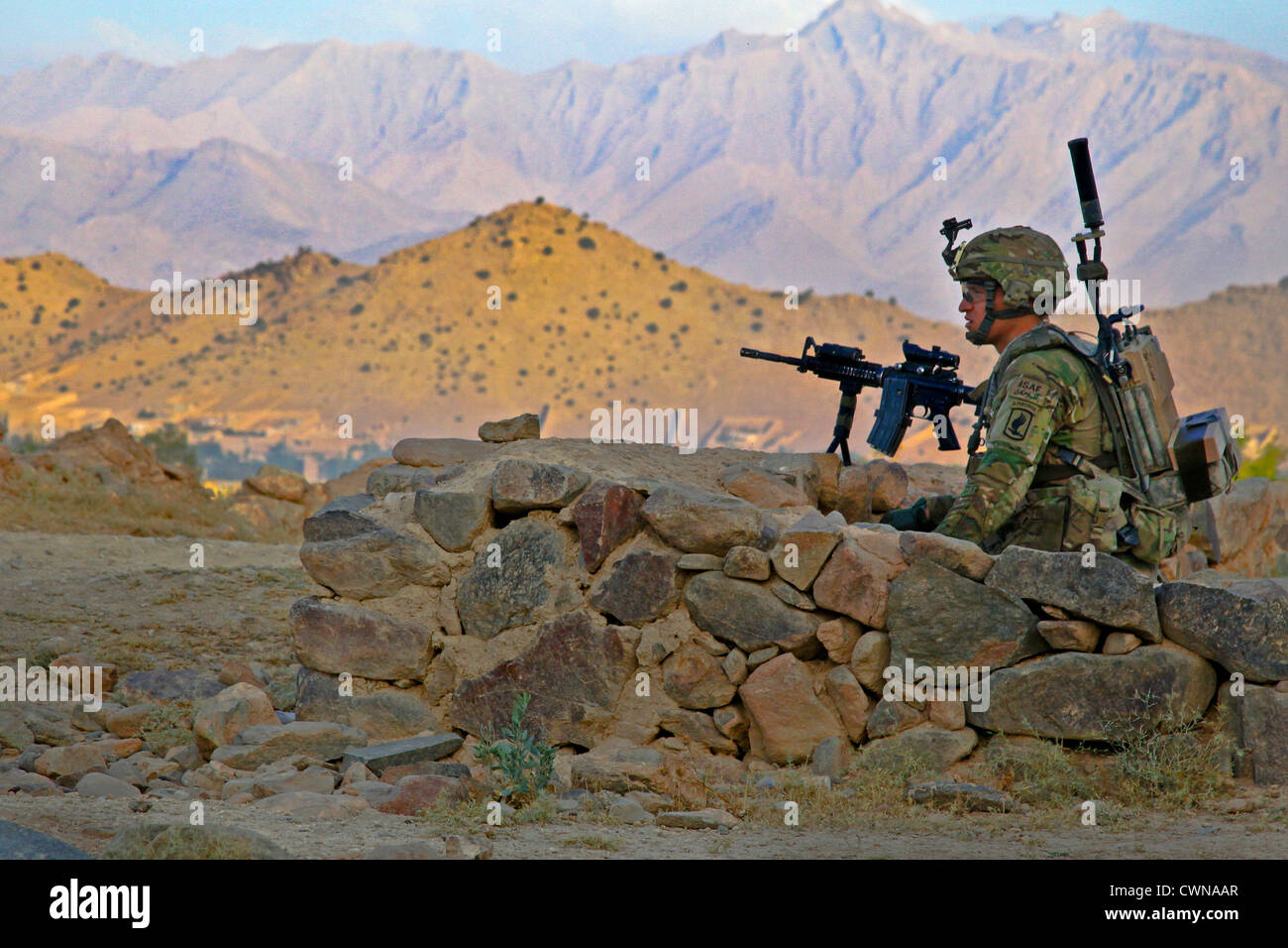 A US Army soldier provides security during a combat operation August 23 ...