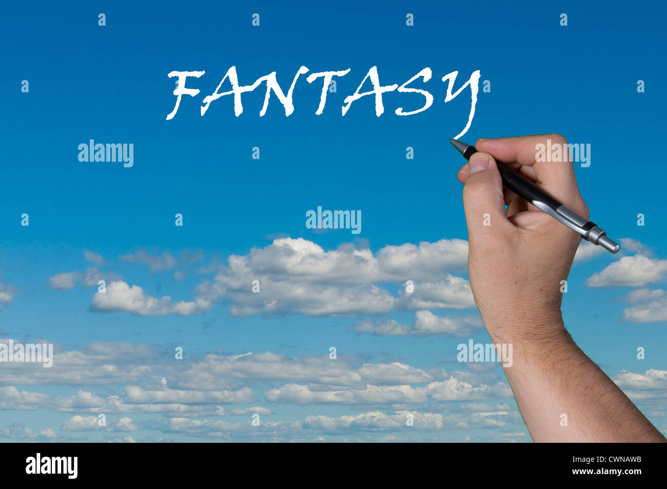 fantasy written in the sky Stock Photo - Alamy