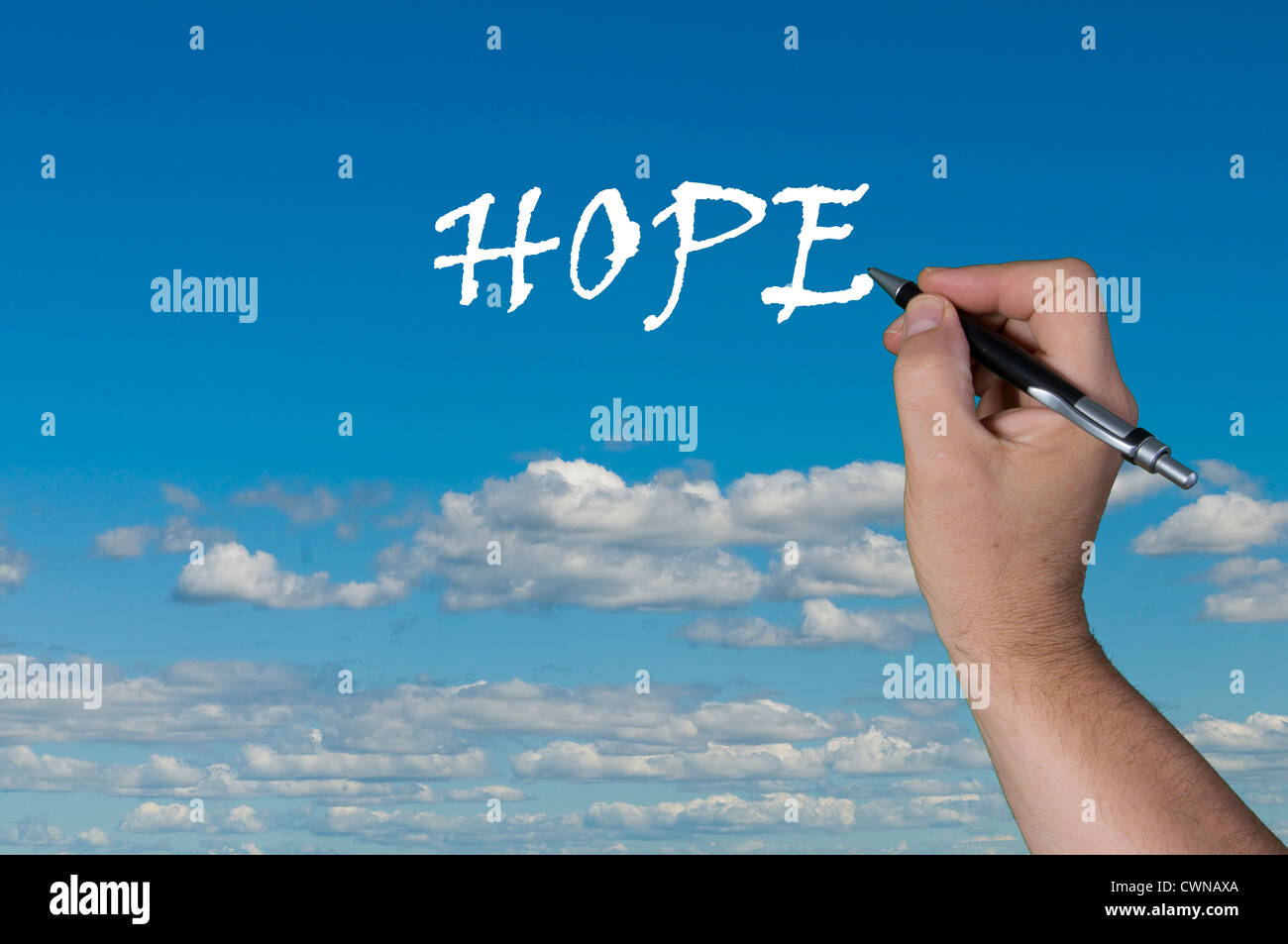 hope written in the sky Stock Photo - Alamy