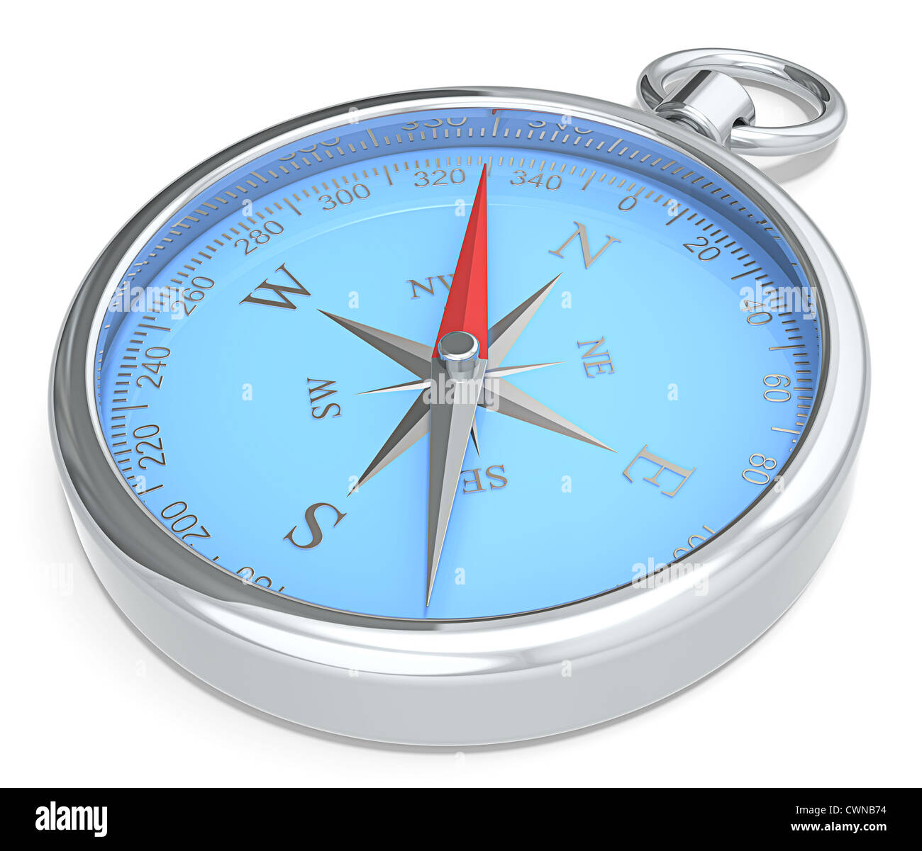 Blue Metal Compass on white background Stock Photo - Alamy