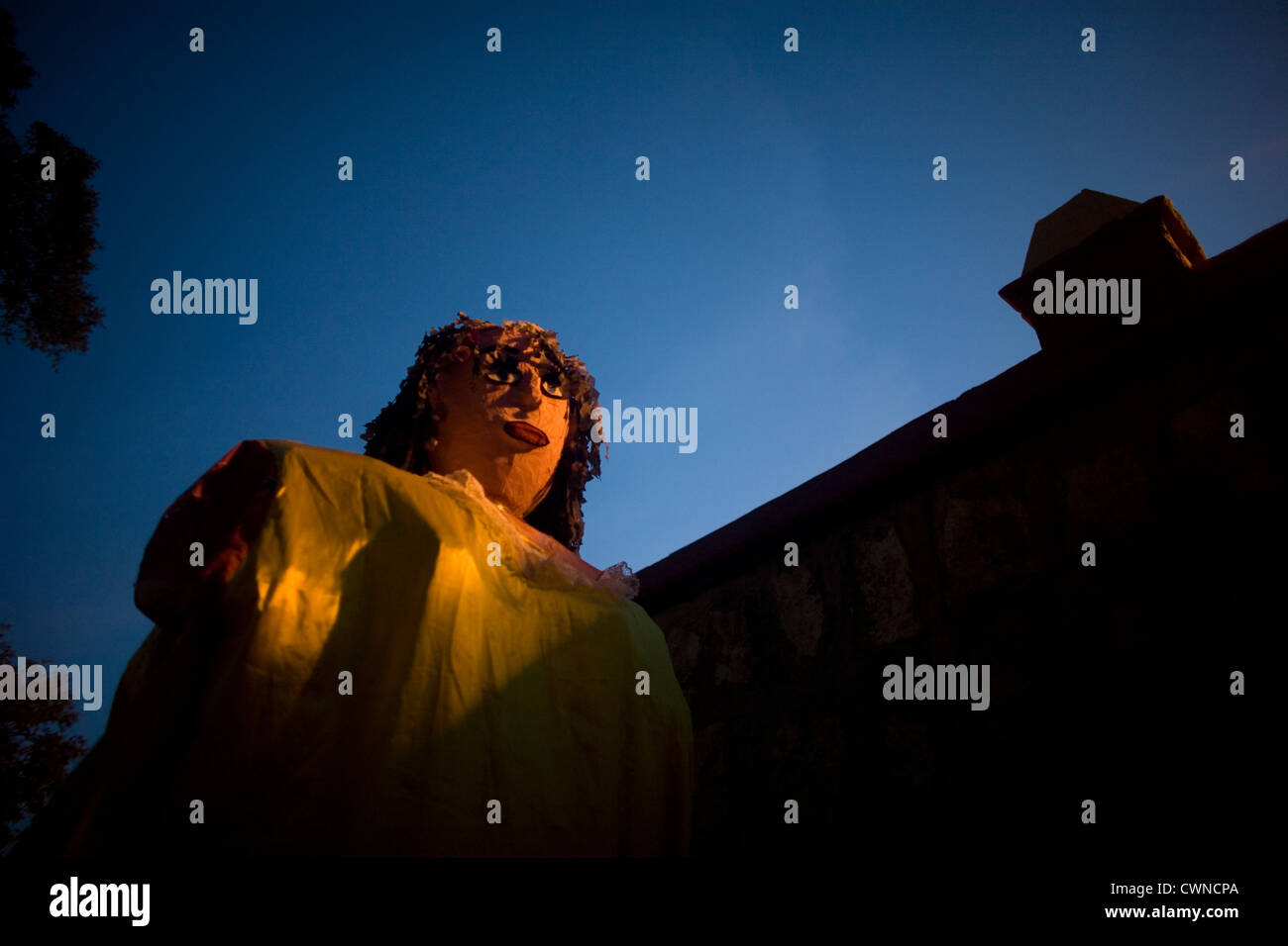 Giant paper mache man in Carmen Alto church, Oaxaca, Mexico Stock Photo ...