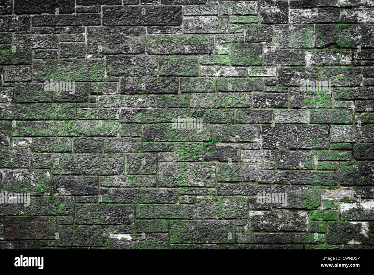 Old green wall made from stone Stock Photo - Alamy