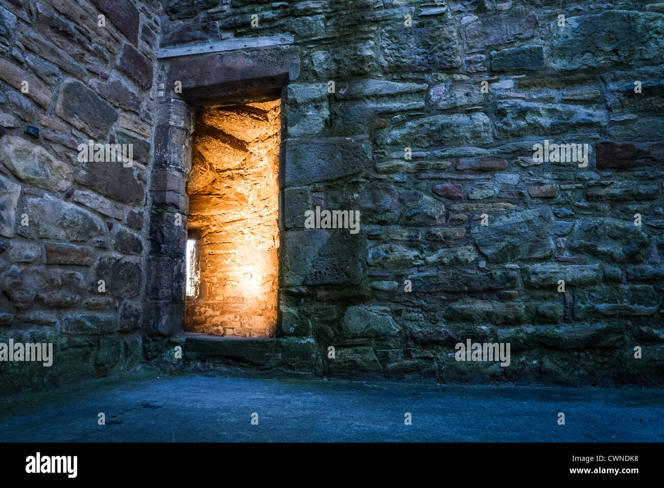 Dramatic light in the ancient castle Stock Photo - Alamy