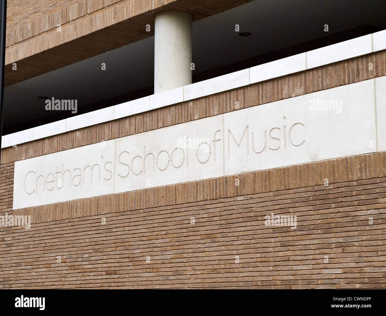Chetham`s School of Music carved in stone sign Manchester UK Stock ...