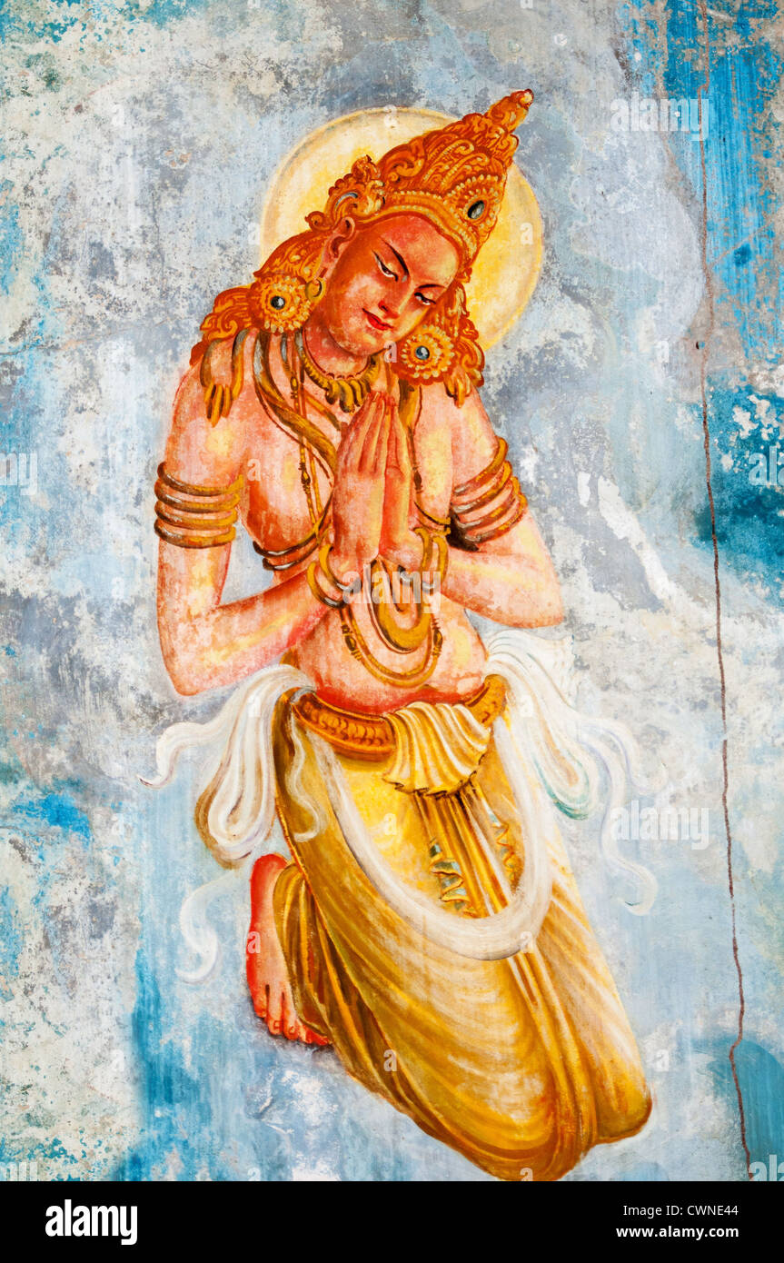Traditional Sri Lanka style art with the buddhism angel - deva image ...