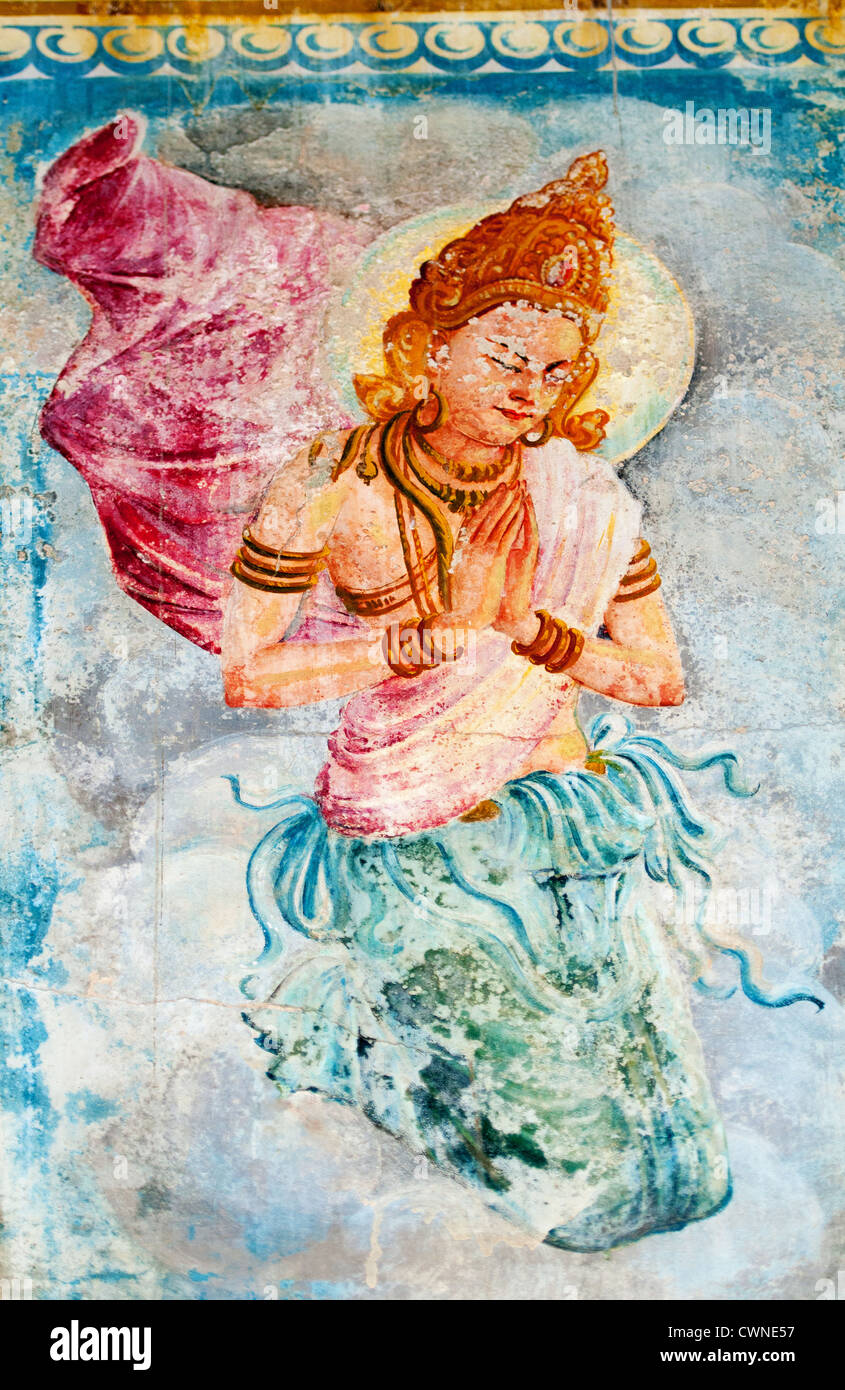 Traditional Sri Lanka style art with the buddhism angel - deva image on ...